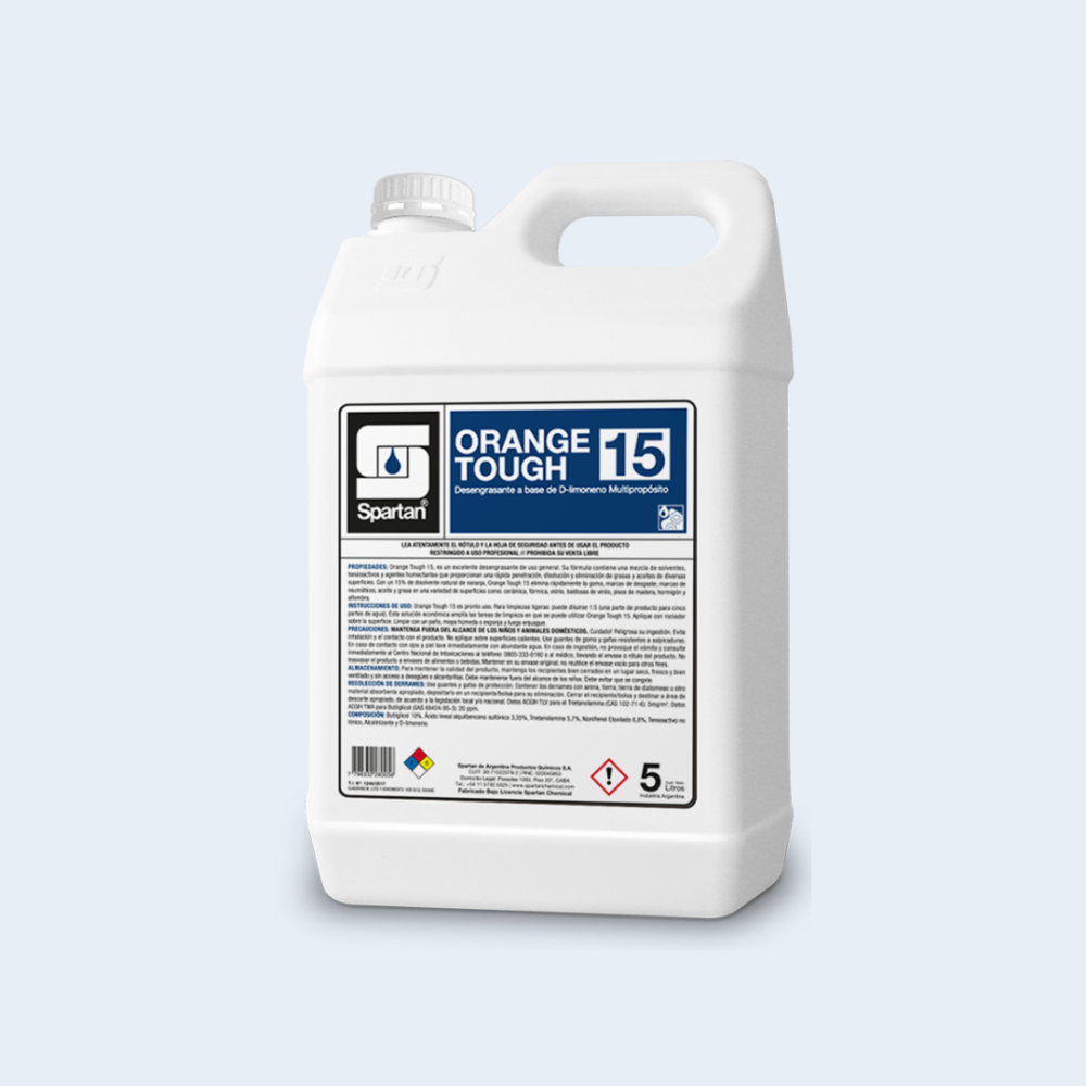 SPARTAN DESENGRASANTE MULTIPROPÓSITO ORANGE TOUGH 15 5LTS – Lustrol