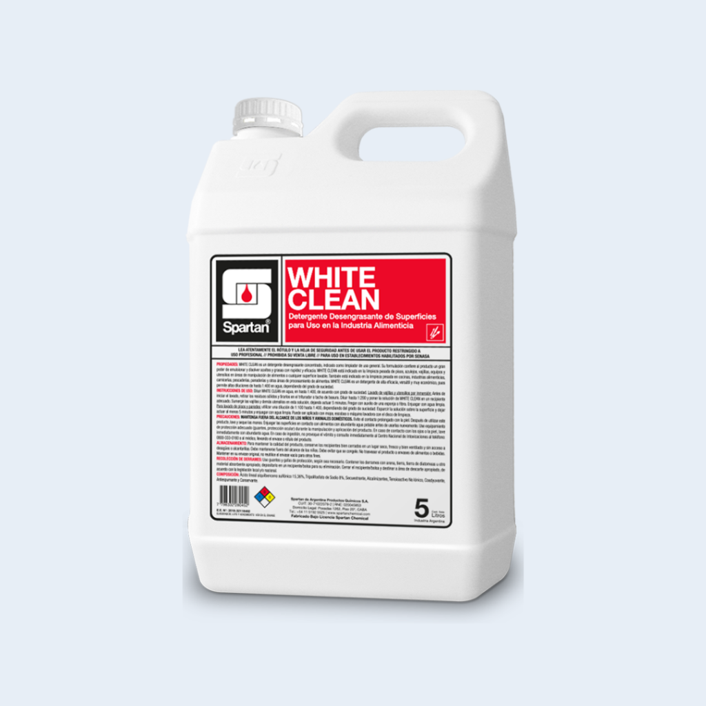 SPARTAN DETERGENTE DESENGRASANTE WHITE CLEAN 5LTS – Lustrol